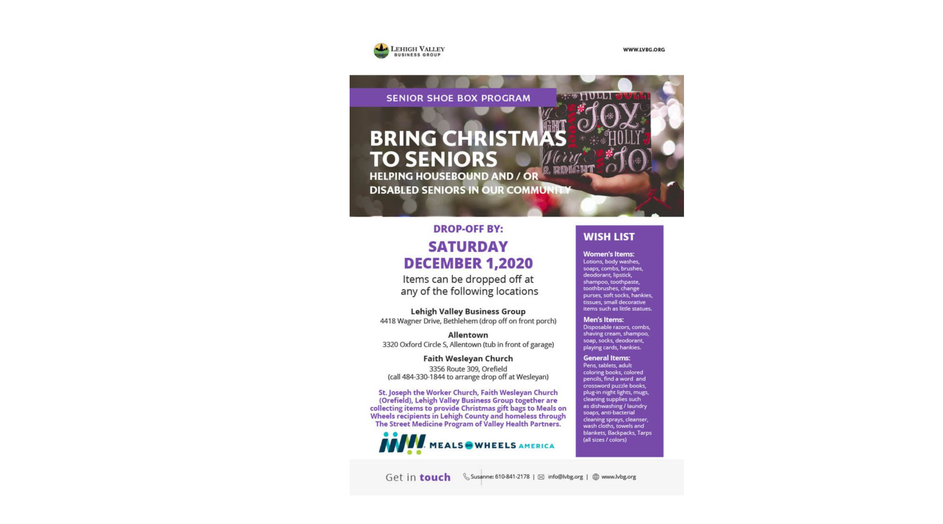 Senior Christmas Shoebox Program - JustServe