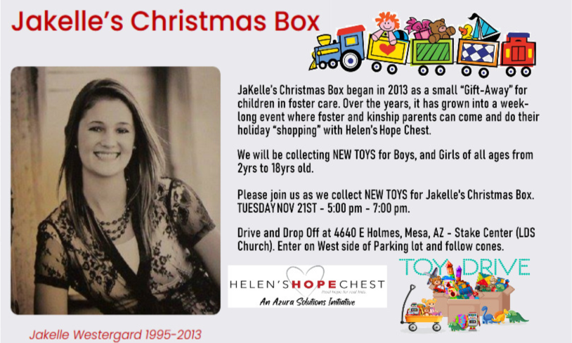 JAKELLE'S CHRISTMAS BOX - TOY DRIVE - JustServe
