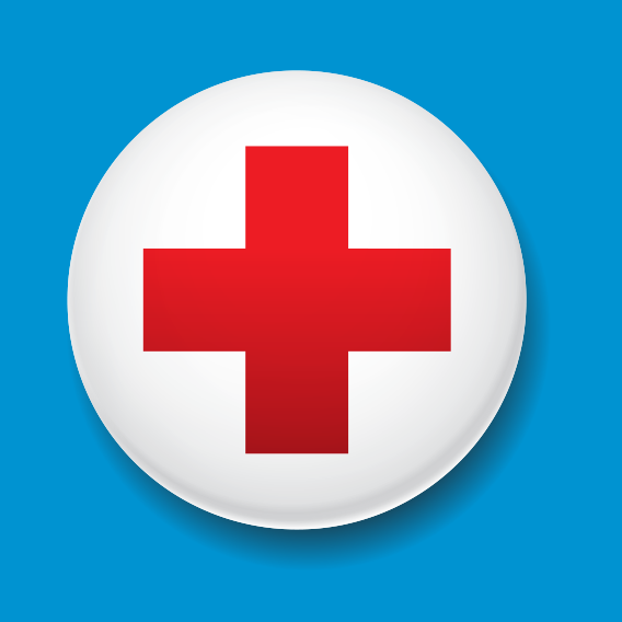 Red Cross Blue Background